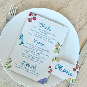 Editable Watercolour Wedding / Event Menu Template | Digital Download ...