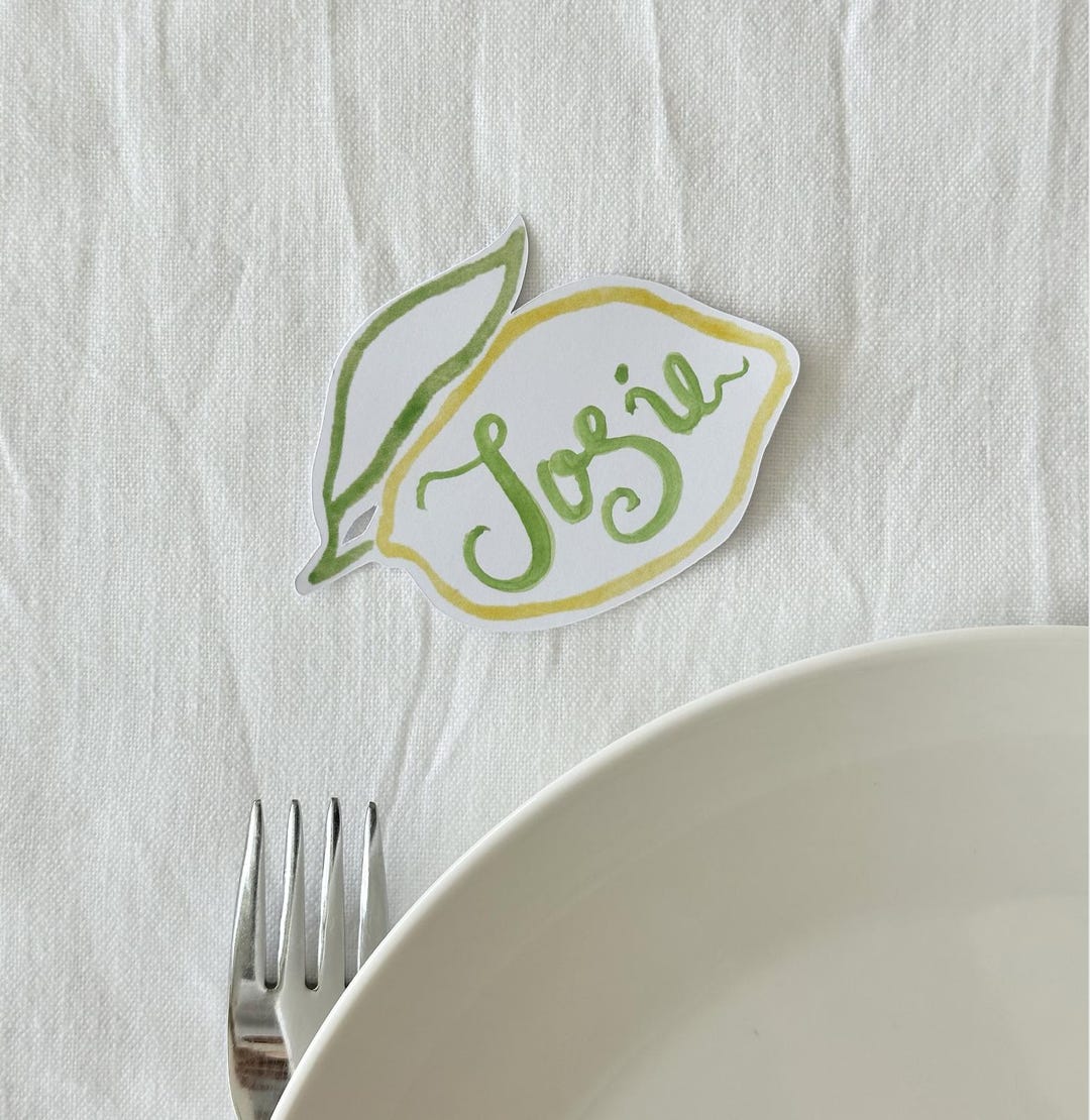 Hand Painted Lemon Place Cards | Custom Order | Hand Painted Names ...