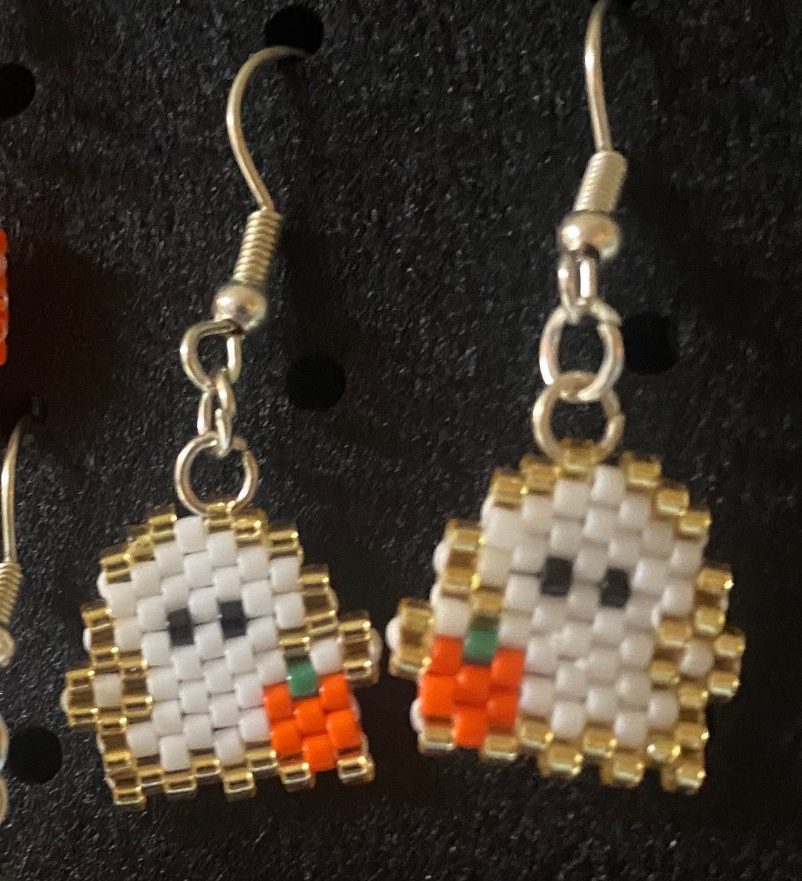 Beaded Ghost Earrings - Etsy