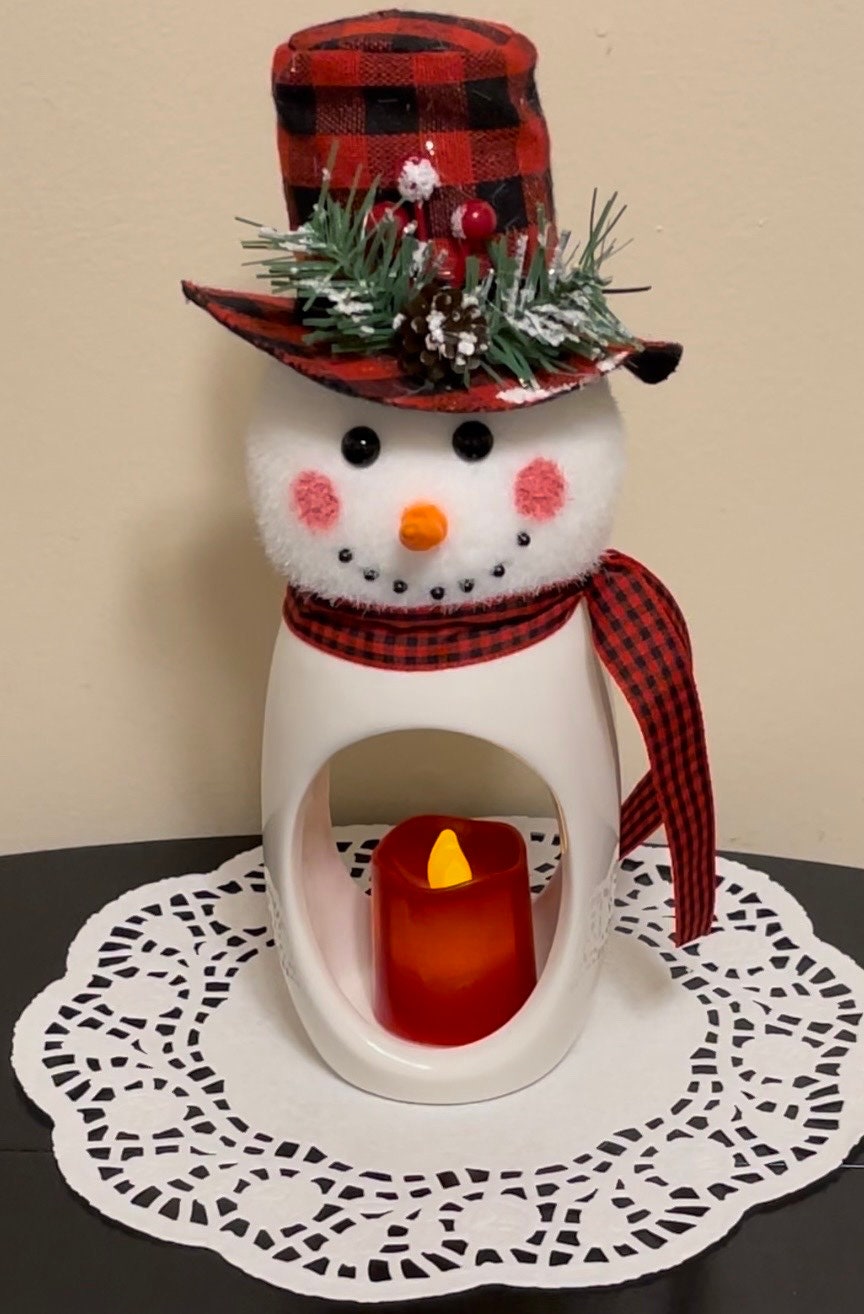 Snowman Jar / Farmhouse Snowman Jar / Glass Jar Winter Decor/ Snowman ...