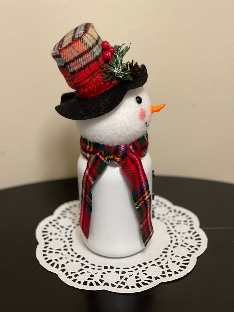 Snowman Jar / Farmhouse Snowman Jar / Glass Jar Winter Decor/ Snowman ...