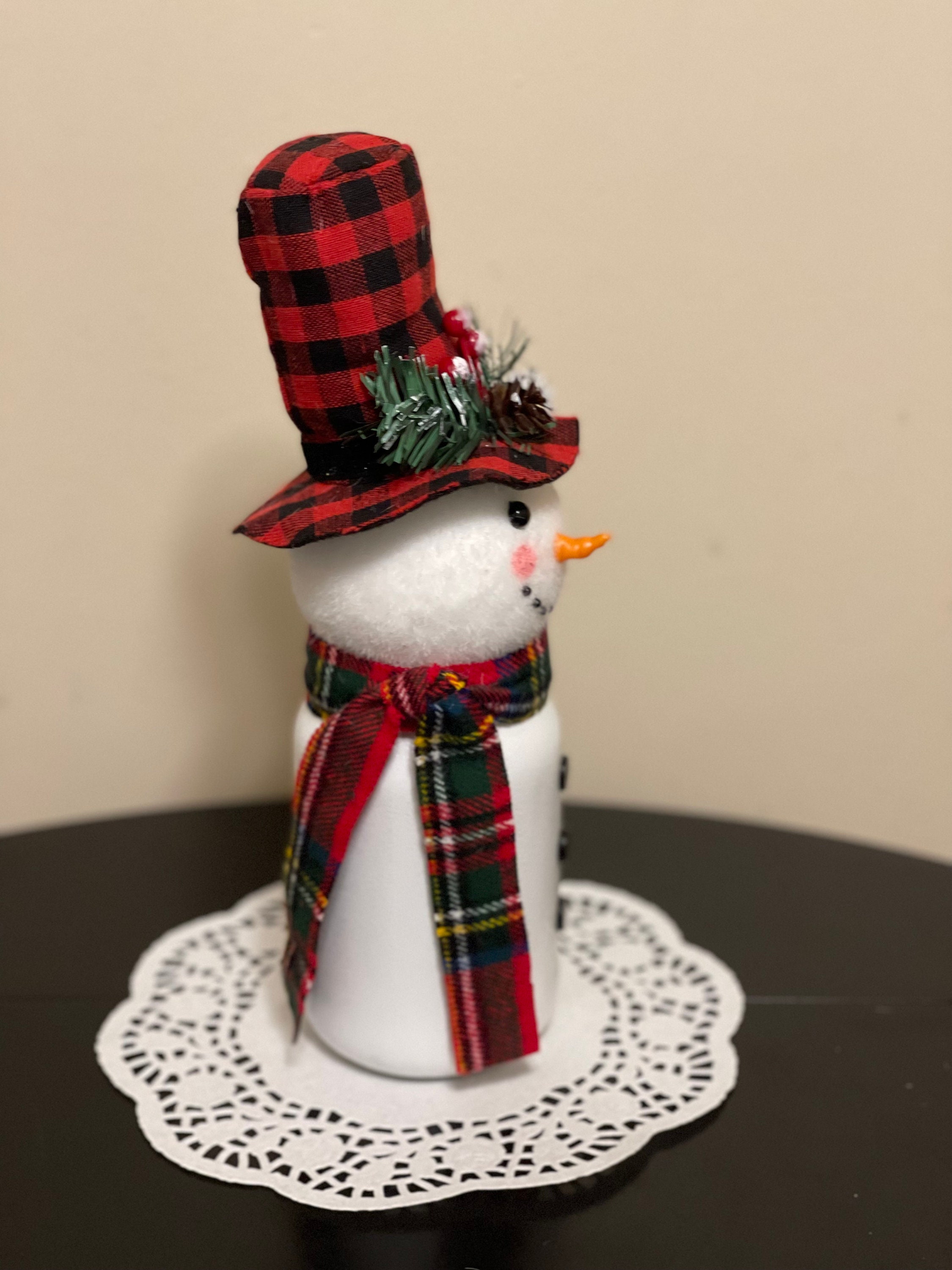 Snowman Jar / Farmhouse Snowman Jar / Glass Jar Winter Decor/ Snowman ...