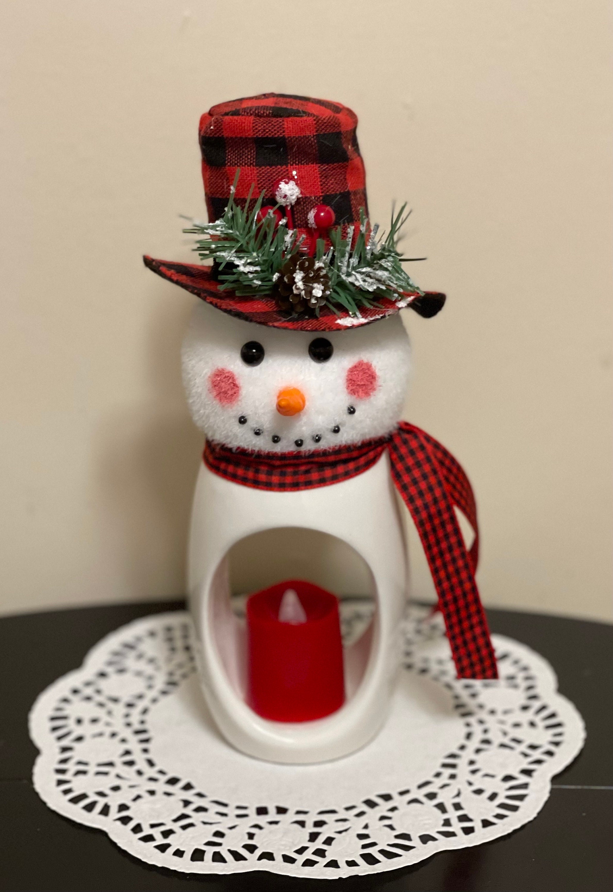 Snowman Jar / Farmhouse Snowman Jar / Glass Jar Winter Decor/ Snowman ...