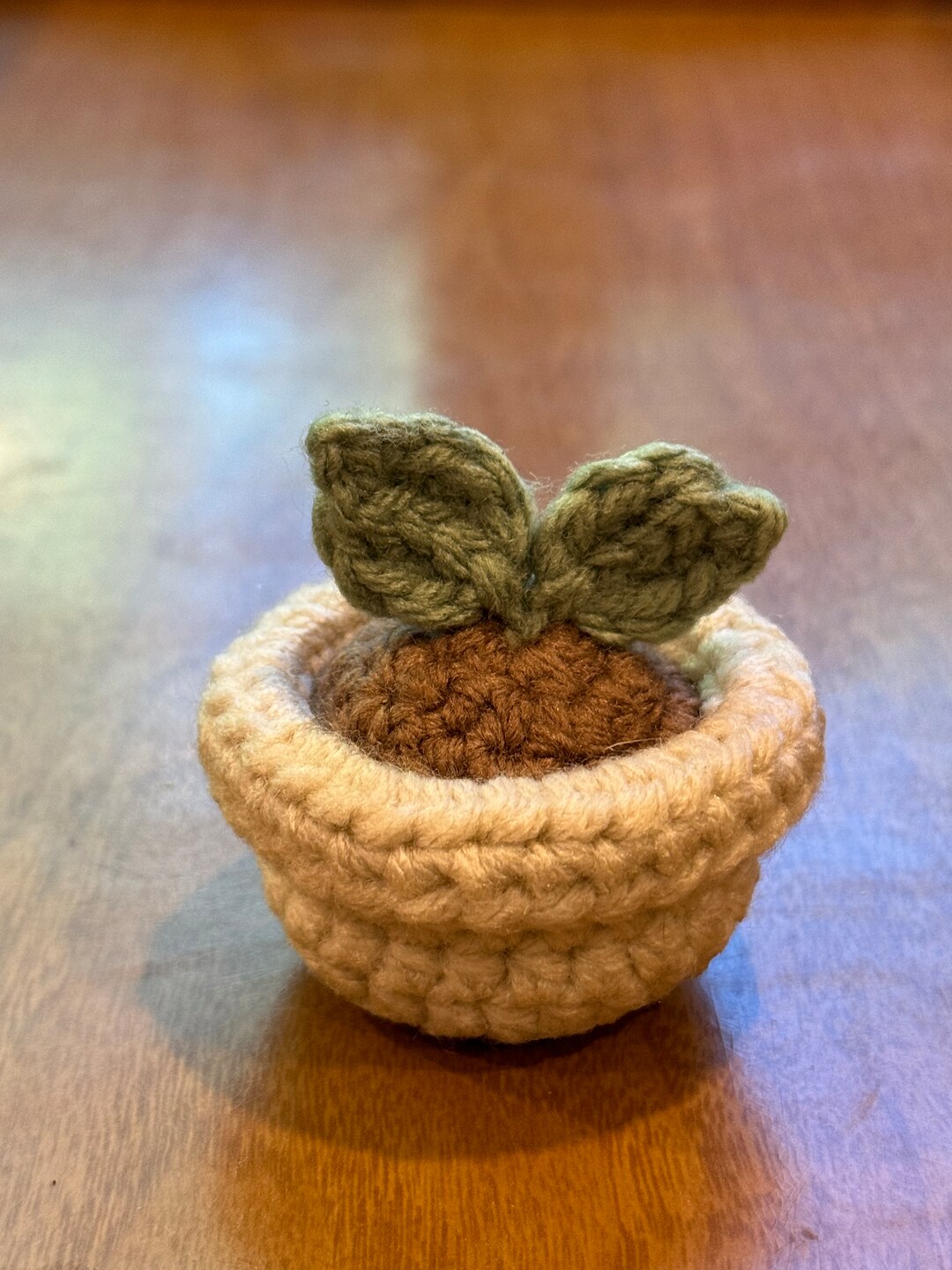 Mini Crochet Potted Plant Sprout - Acrylic - Etsy