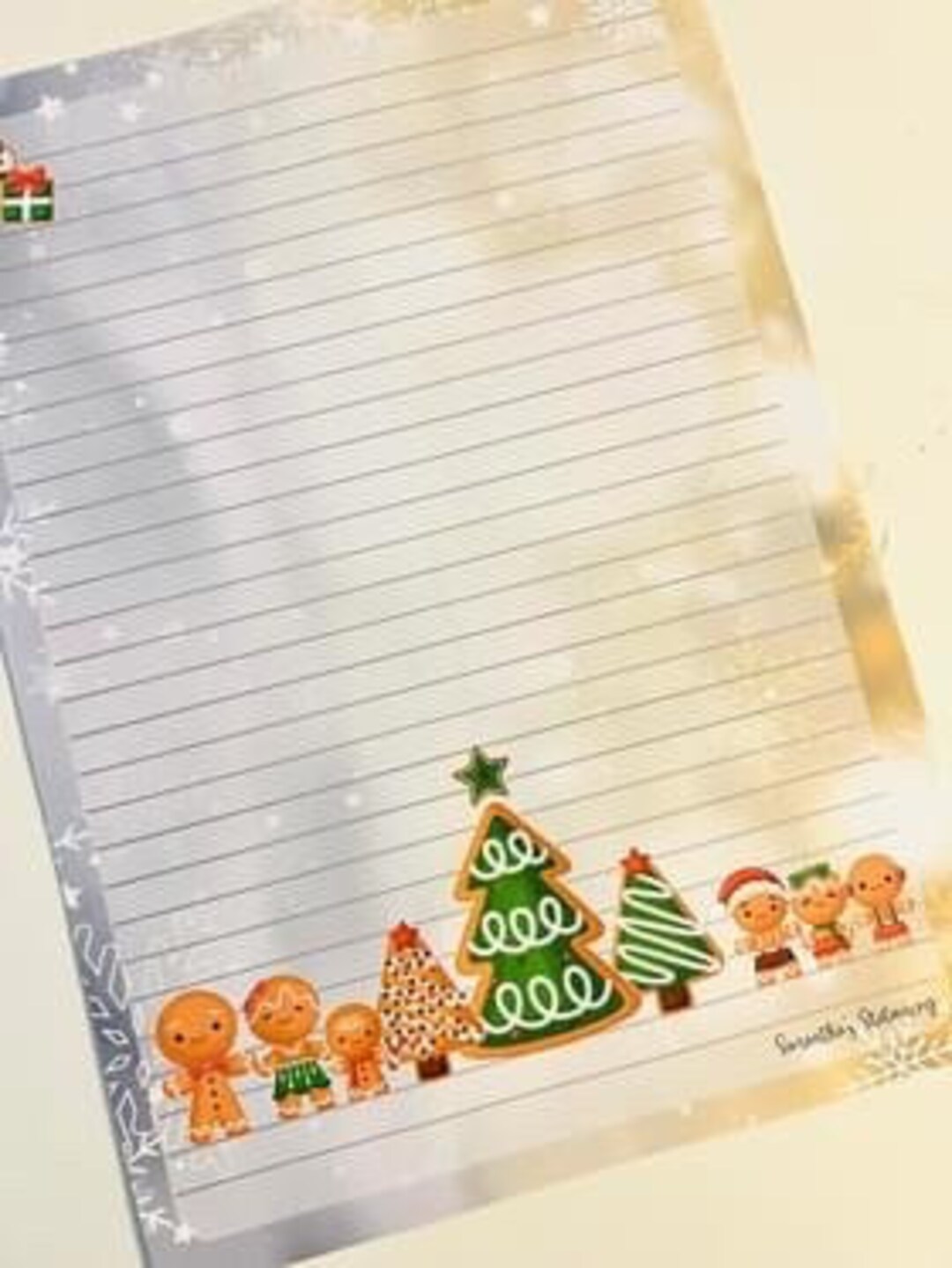 Letter Writing Set Paper and Envelopes Christmas Gingerbread Family - Etsy