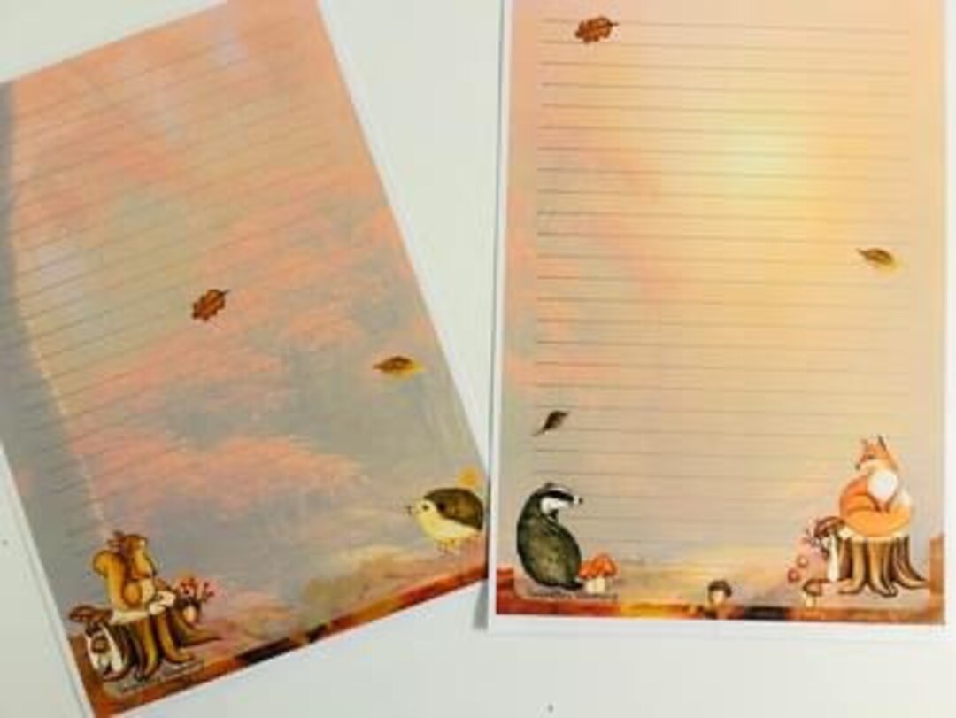 Letter Writing Set Paper and Envelopes Autumn Forest Animals - Etsy