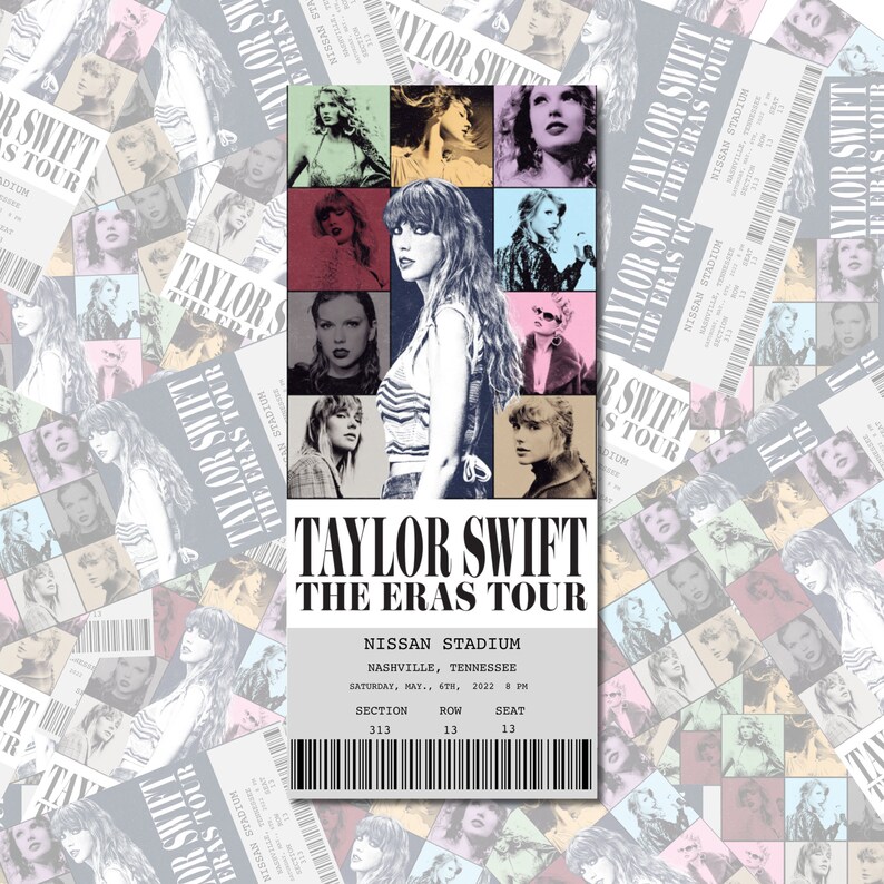 Taylor Swift Eras Tour Inspired Commemorative Ticket Png Svg Etsy