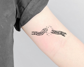 Breaking Chains Temporary Tattoo Sticker set of 2 - Etsy