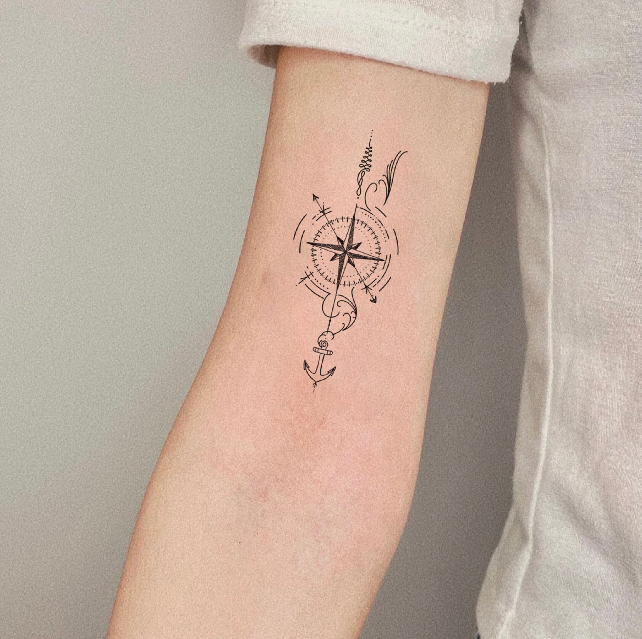 Compass Tattoo Forearm