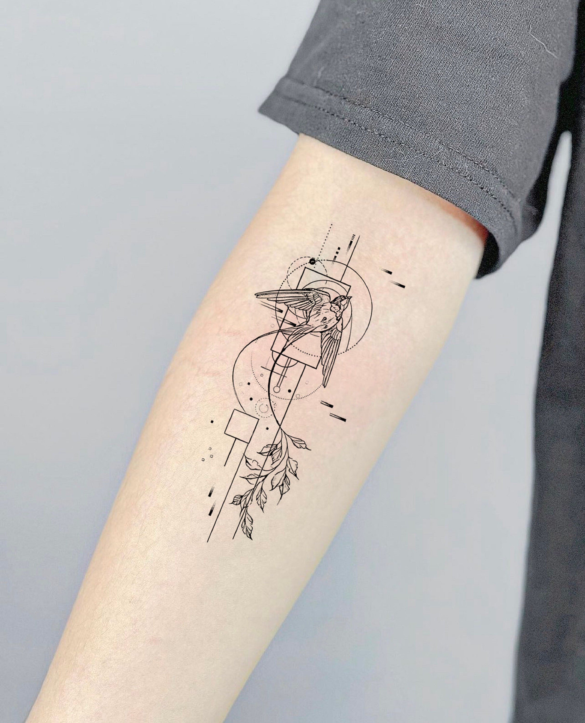 Abstract Sparrow Tattoo