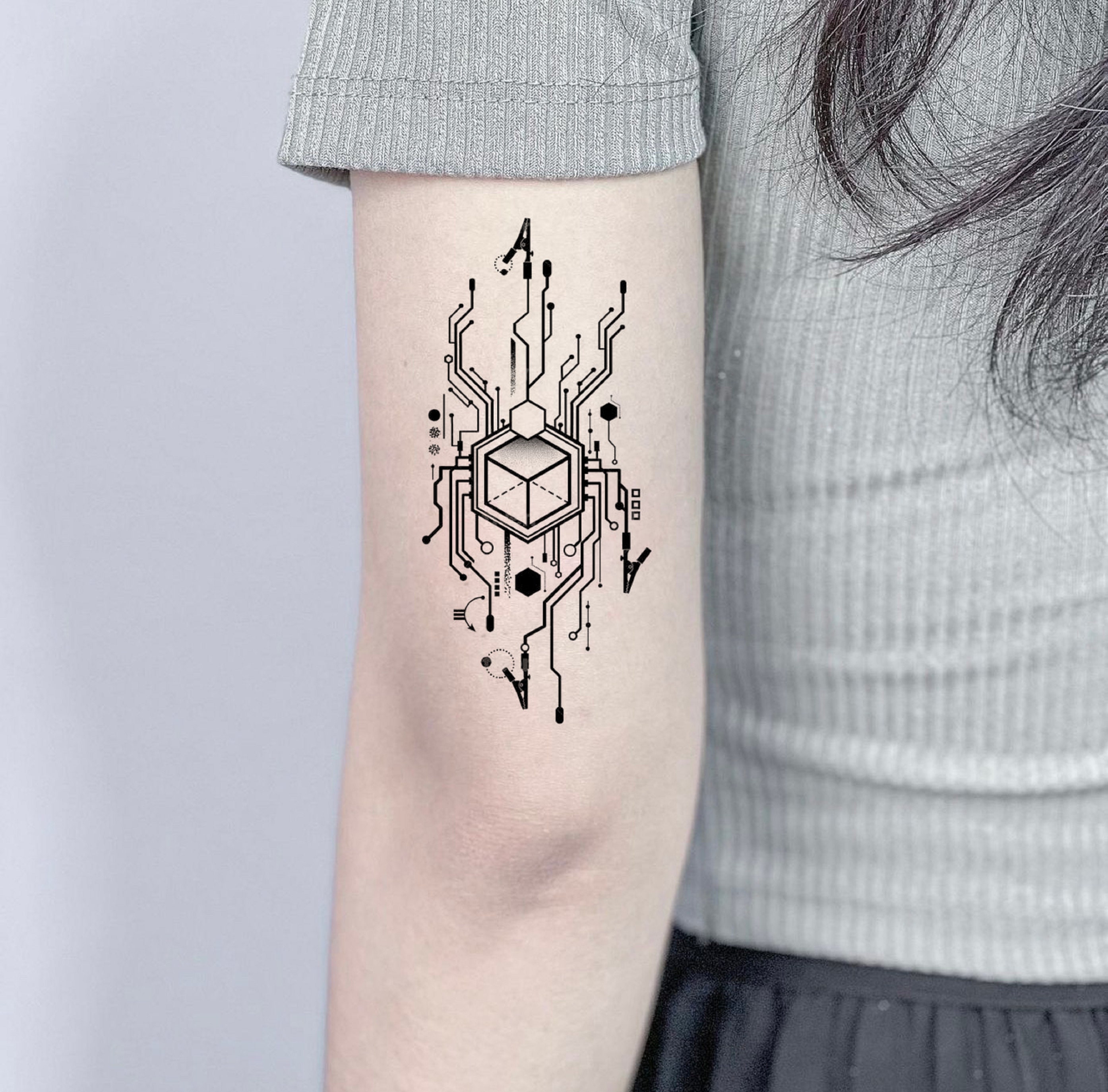Circuit Board Temporary Tattoo Tattooing Technical Circuit - Etsy