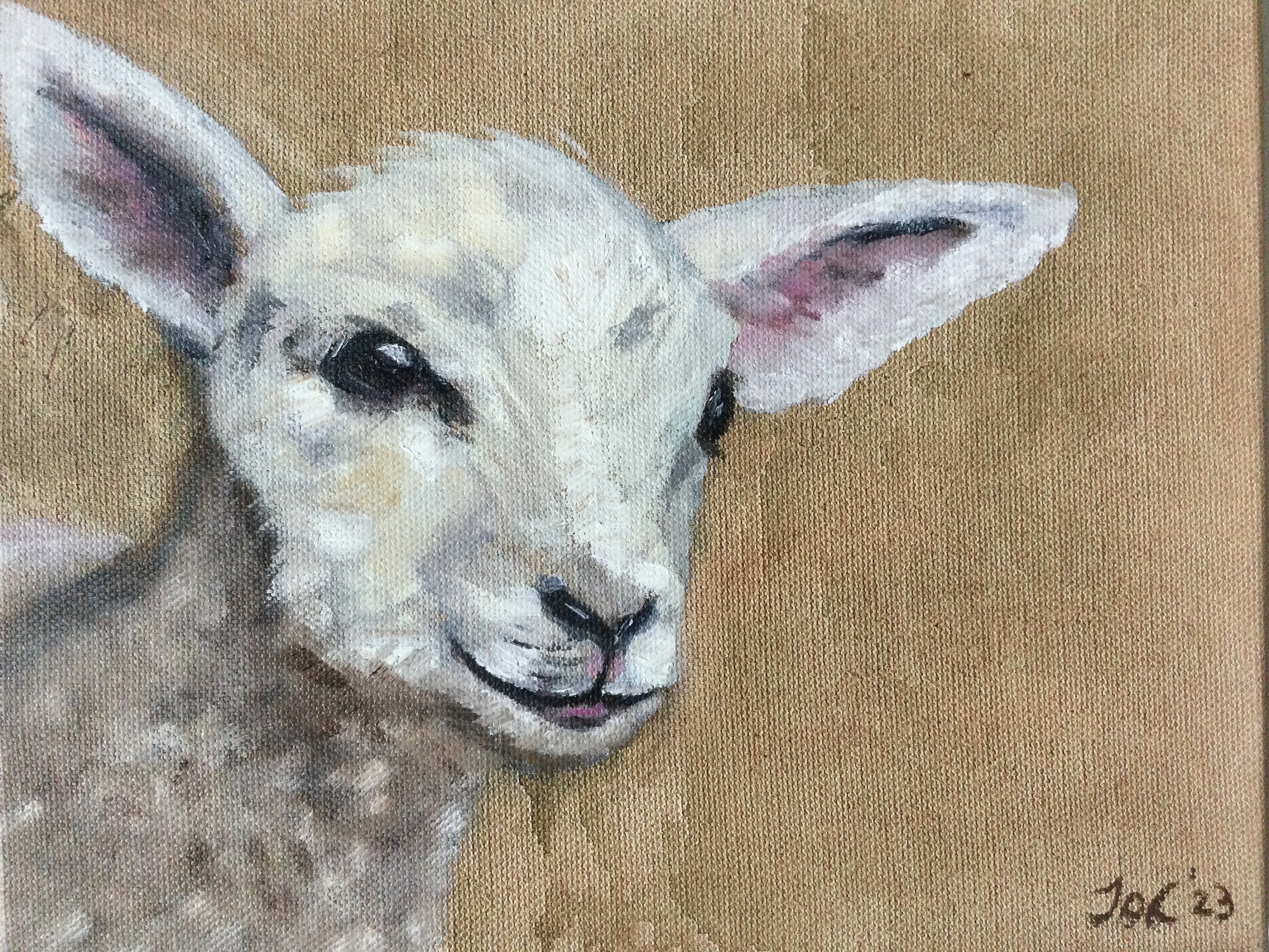 Lamb, Sheep Original Oil Painting on Box Canvas 8x10inches - Etsy