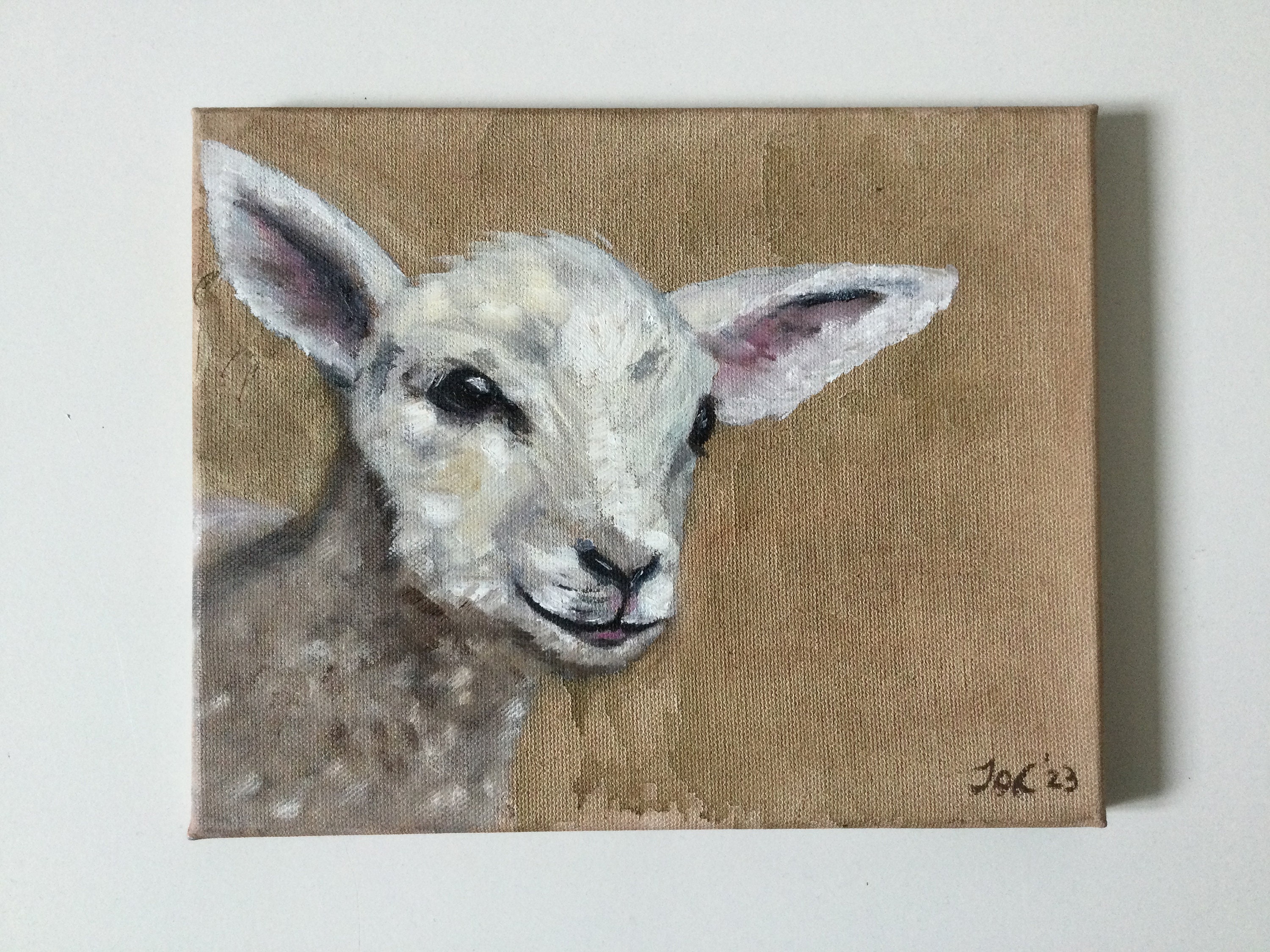 Lamb, Sheep Original Oil Painting on Box Canvas 8x10inches - Etsy