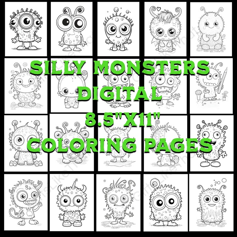 Silly Monster Coloring Pages | Coloring Pages for Kids | Cute Coloring ...