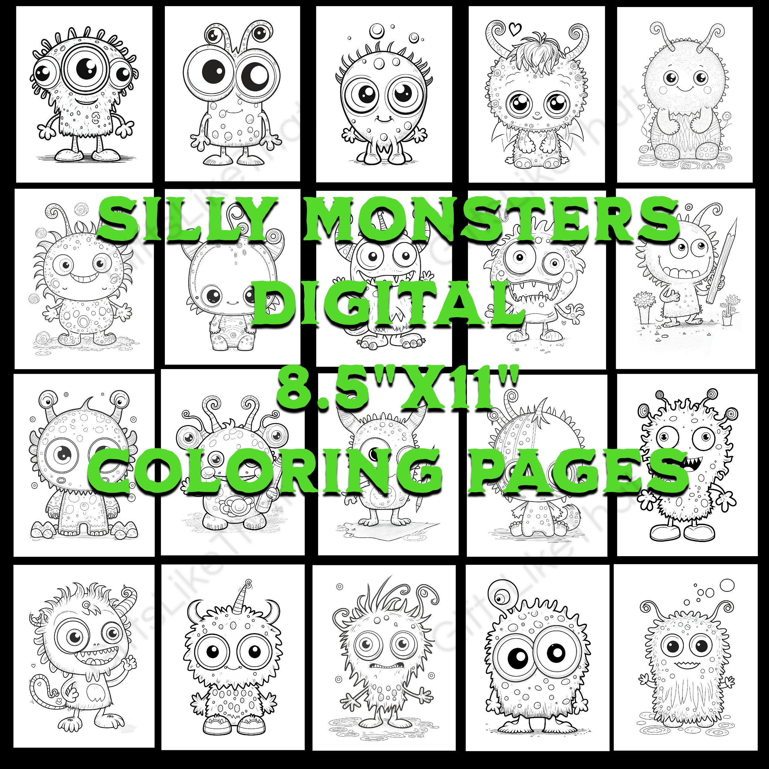 Silly Monster Coloring Pages | Coloring Pages for Kids | Cute Coloring ...