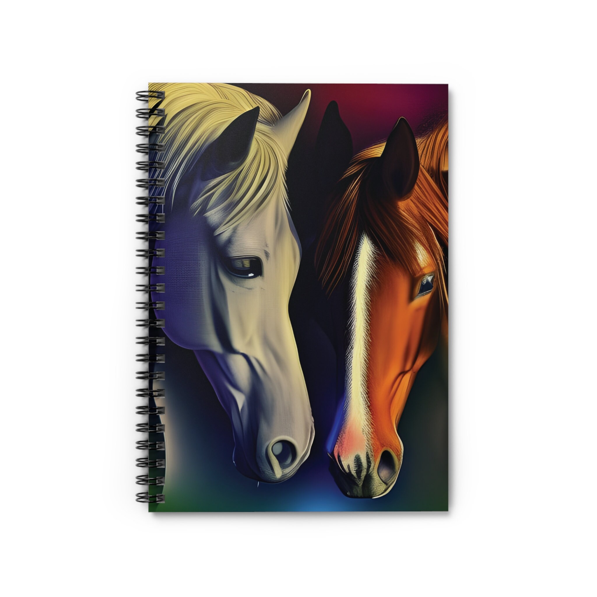 Horse Design Spiral Bound Notebook Journal Ruled Line Cute Colorful ...