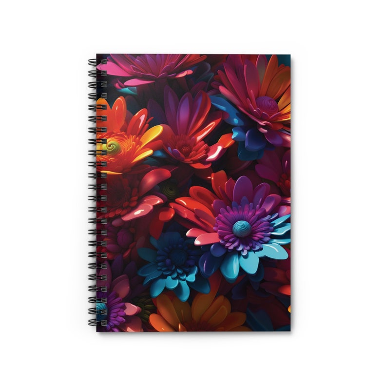 Flowers Design Spiral Bound Notebook Journal Ruled Line Cute - Etsy