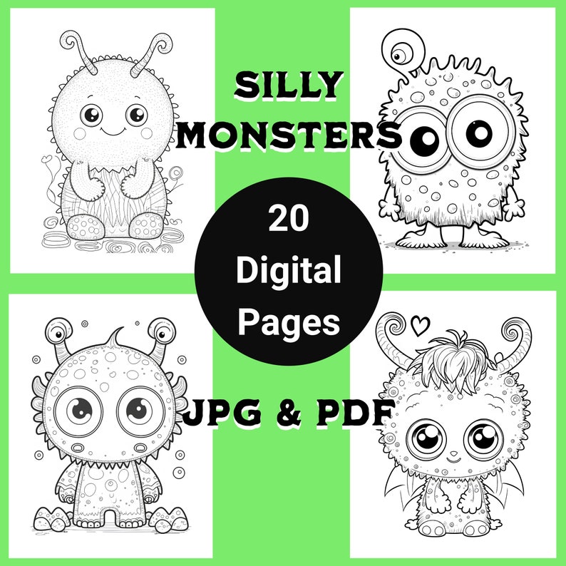 Silly Monster Coloring Pages | Coloring Pages for Kids | Cute Coloring ...