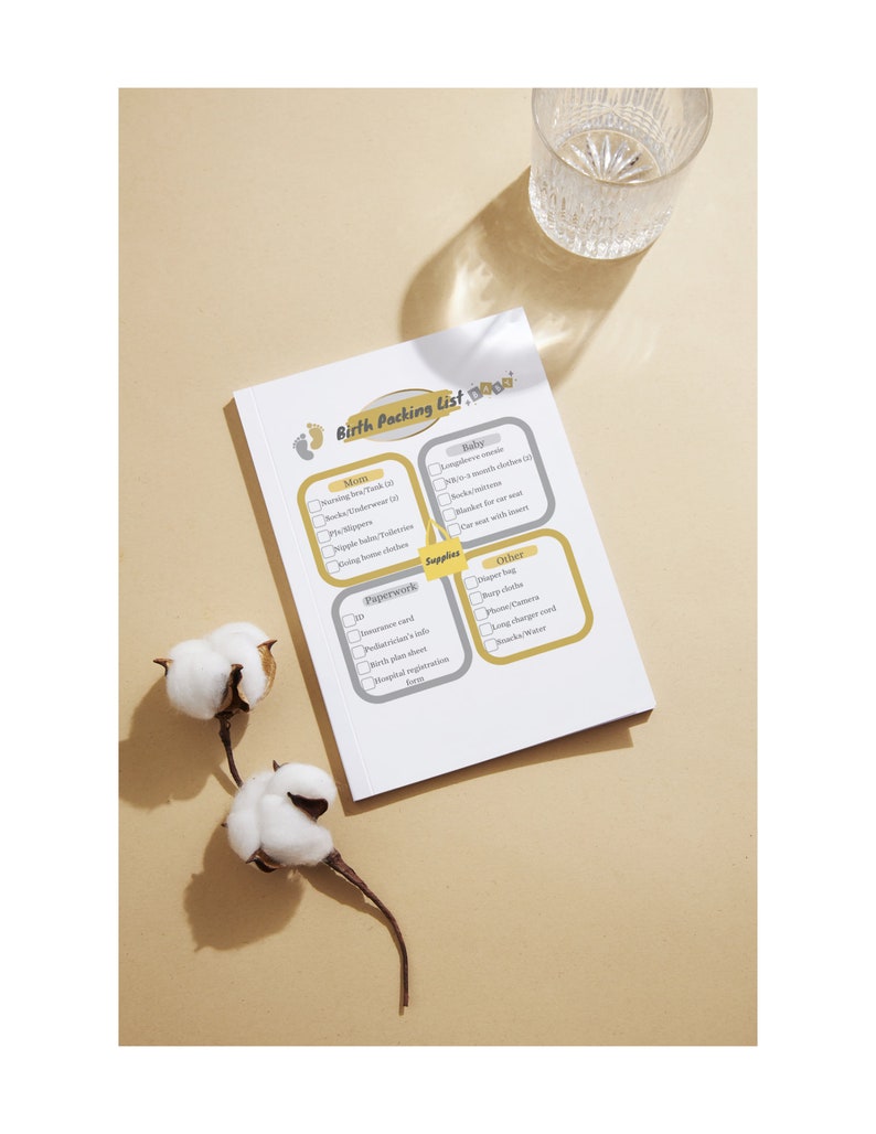 Birth Plan and Packing List | Instant Download | Printable Birth ...