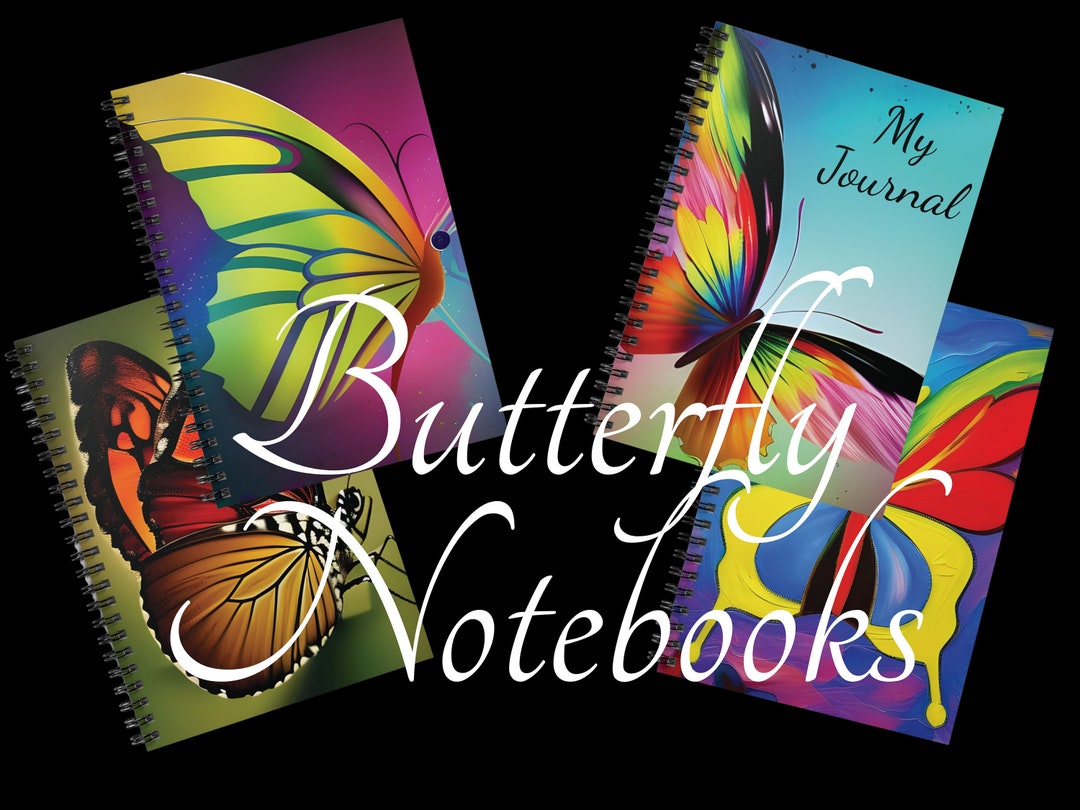 Butterfly Design Spiral Bound Notebook Journal | Ruled Line Cute ...