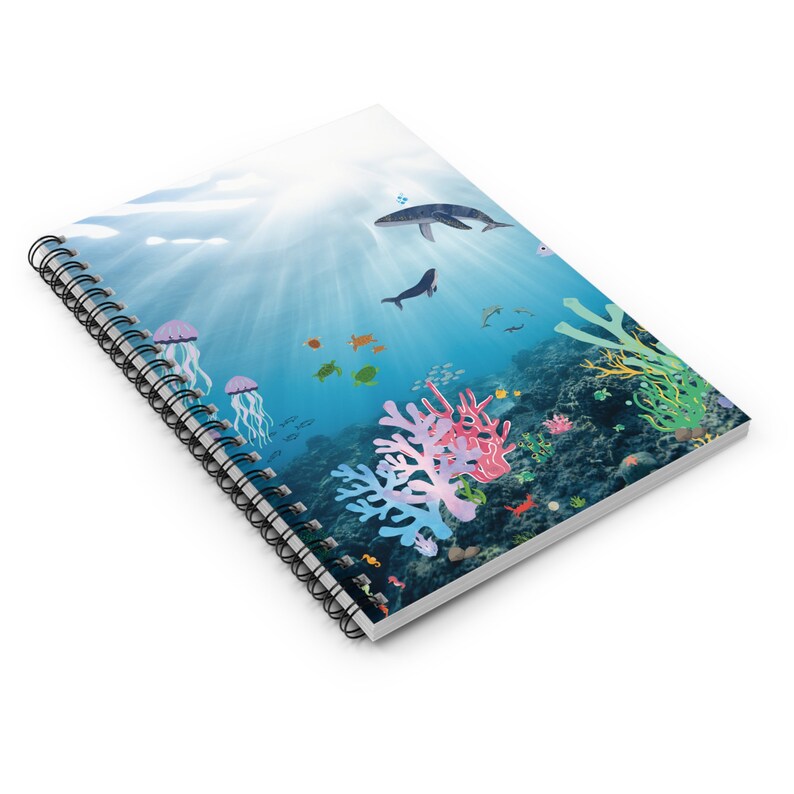 Personalized Under Water Sea Animals Spiral Notebook | Custom Water ...