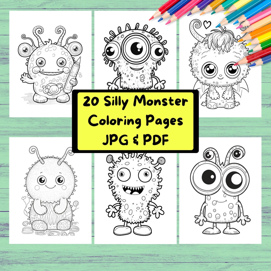 Silly Monster Coloring Pages | Coloring Pages for Kids | Cute Coloring ...