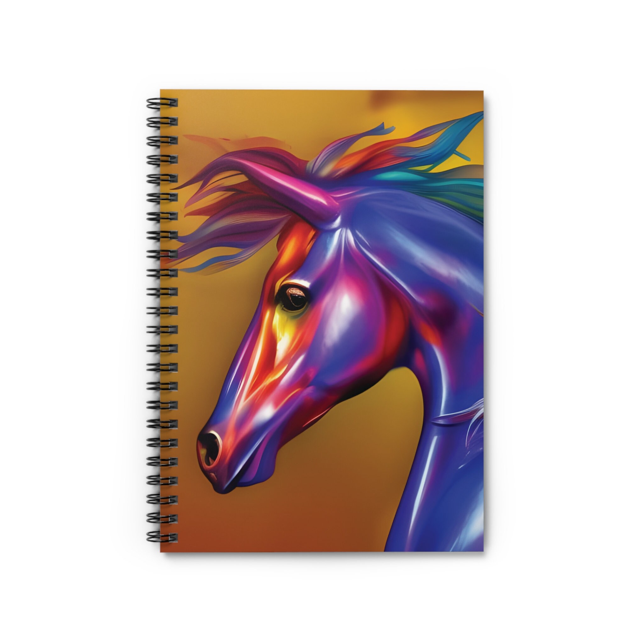 Horse Design Spiral Bound Notebook Journal Ruled Line Cute Colorful ...