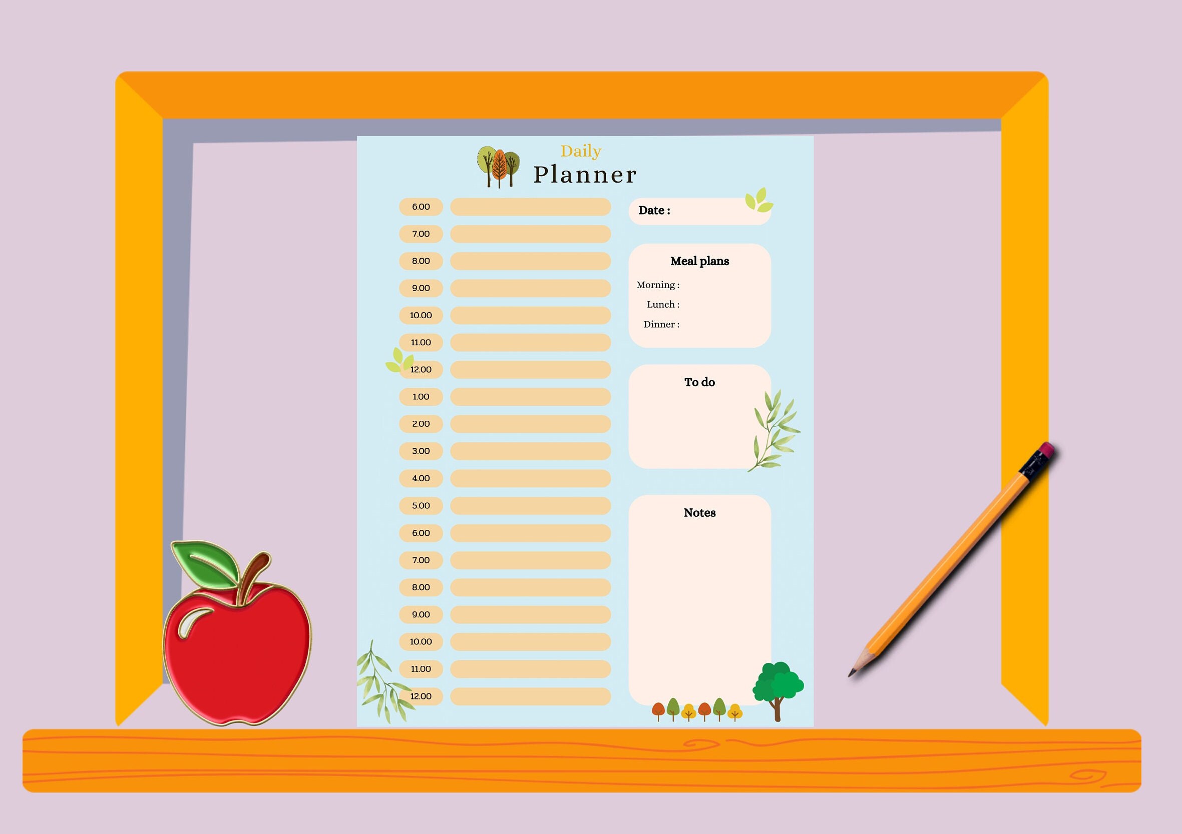Daily Plan Printable | Daily Schedule | Instant Download | Printable ...