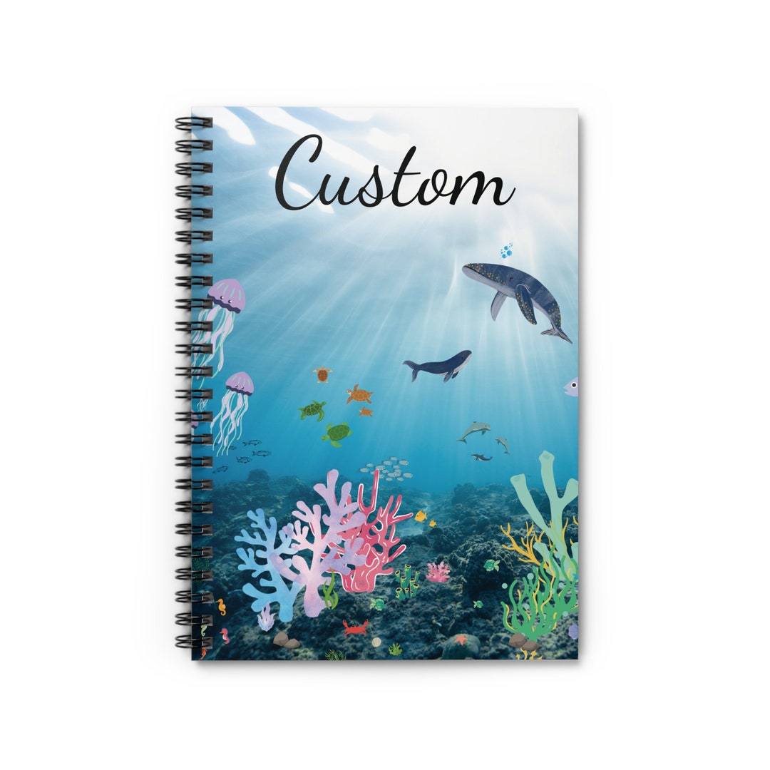 Personalized Under Water Sea Animals Spiral Notebook | Custom Water ...