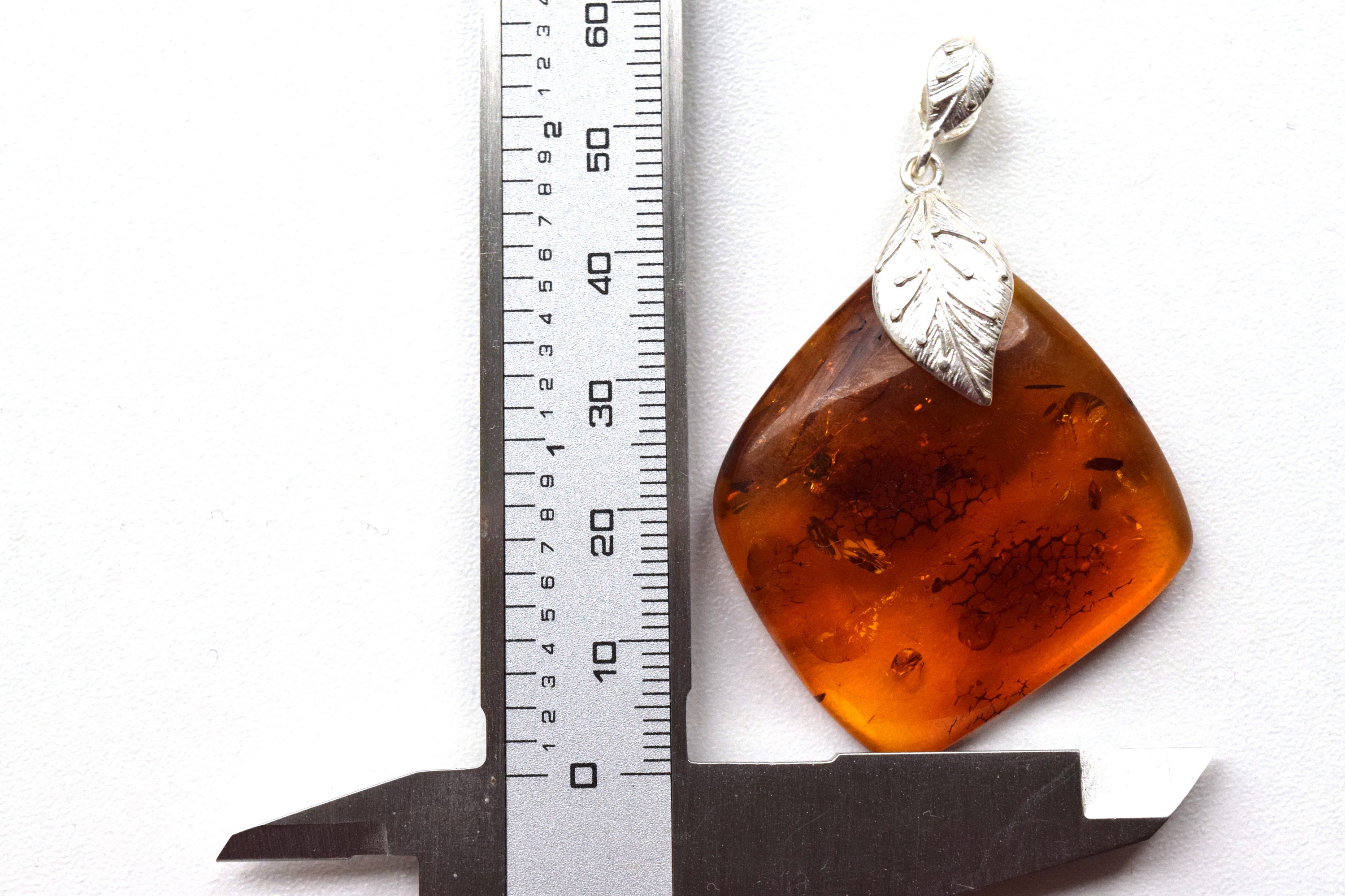 Large Amber Pendant With 925 Silver Baltic Amber Pendant - Etsy