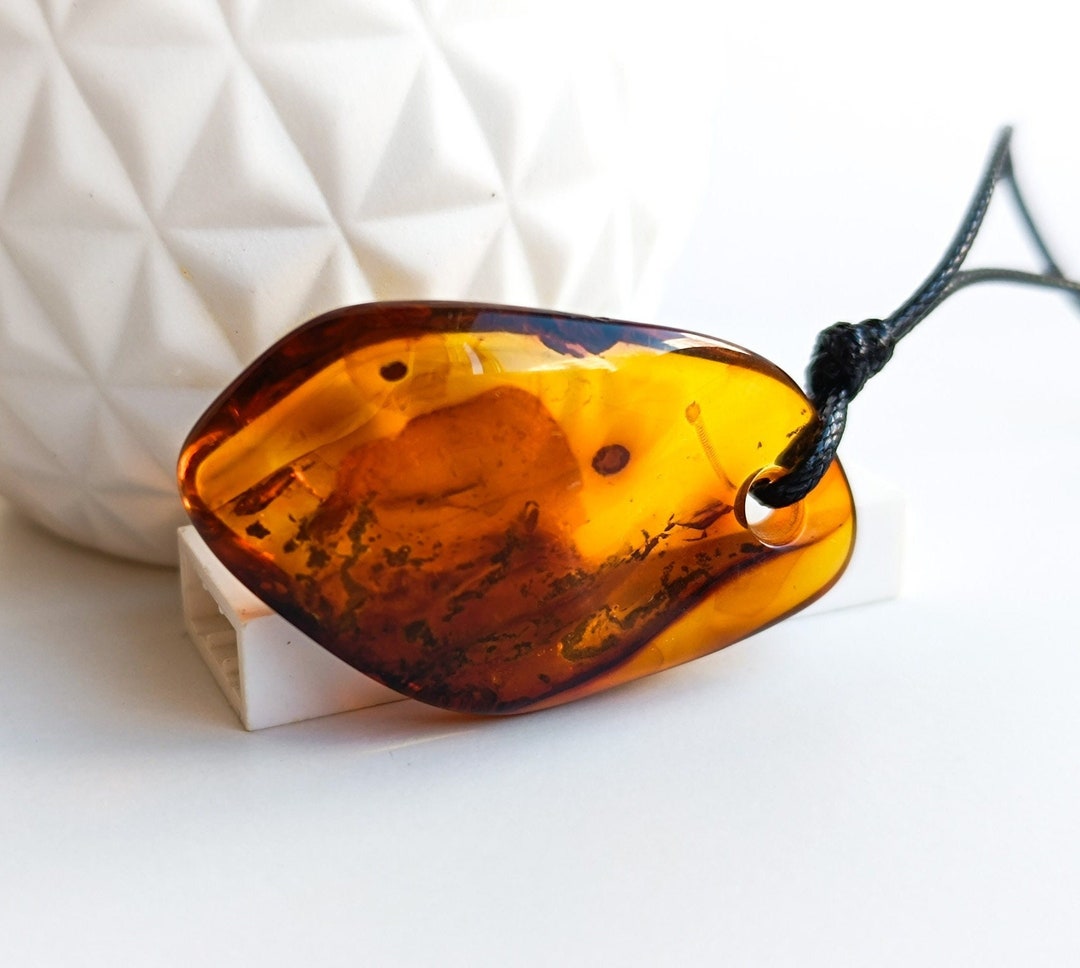 Large Adjustable Genuine Amber Pendant Baltic Amber Pendant - Etsy