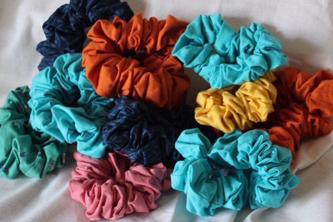 LARGE Organic Cotton Scrunchies Made in Australia BLOCK COLOURS - Etsy