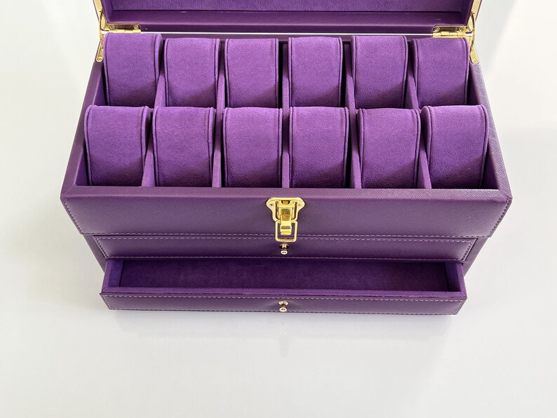 Purple Luxury Leather Velvet Jewelry Box & Ring Box - Etsy