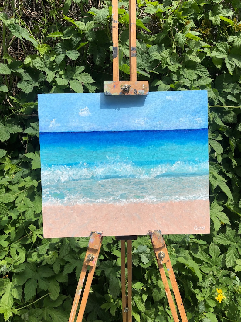 Seascape Seashore Turquoise Water Ocean Sea Interior Painting Oil ...