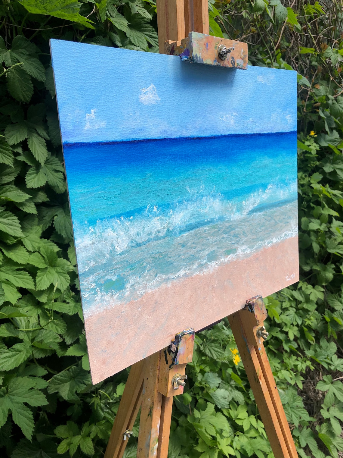 Seascape Seashore Turquoise Water Ocean Sea Interior Painting Oil ...