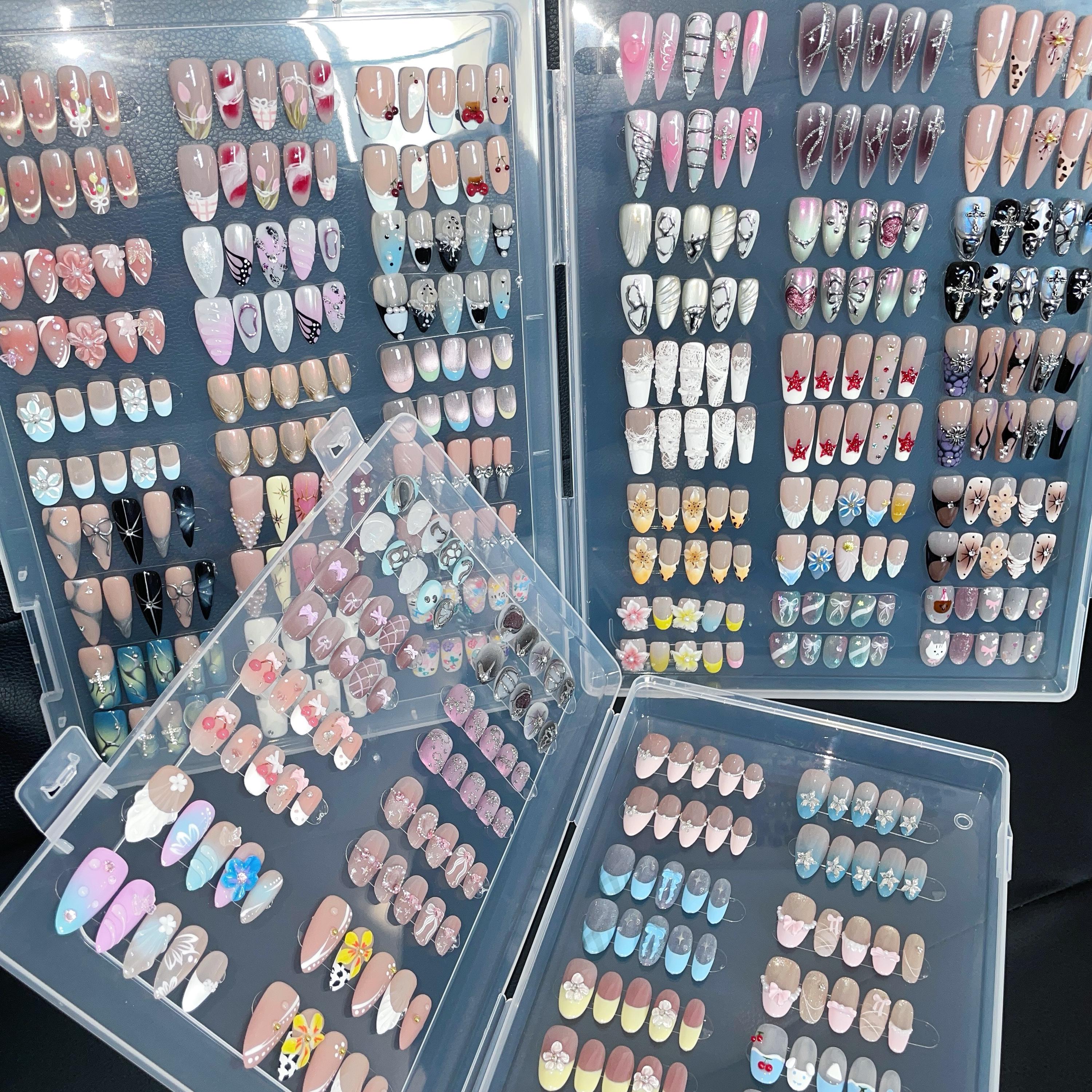 Push-type Nail Organizer, False Nail Storage Book, Dustproof and ...
