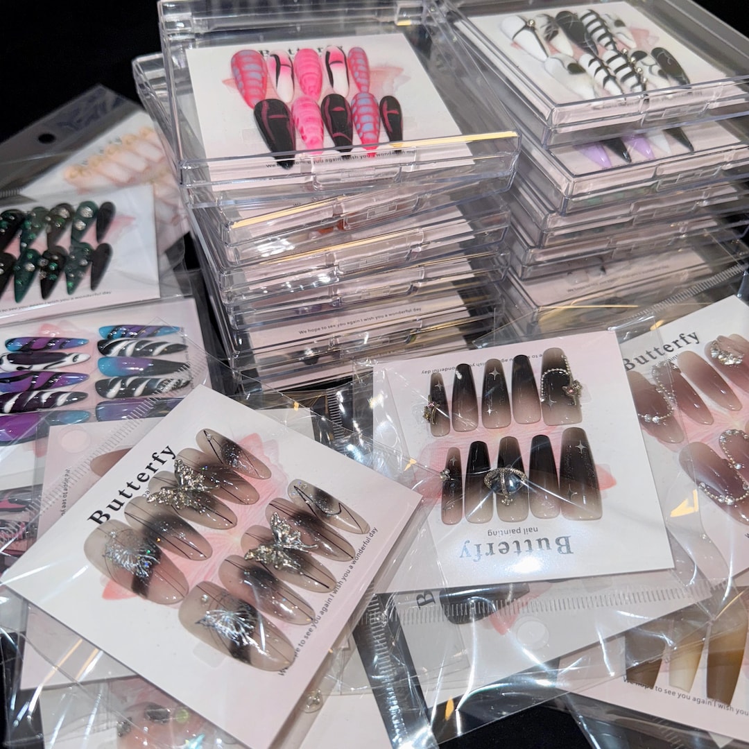 Blind Nail Box, Two/three Sets of Press-on Nails, Mystery Box, Gothic ...