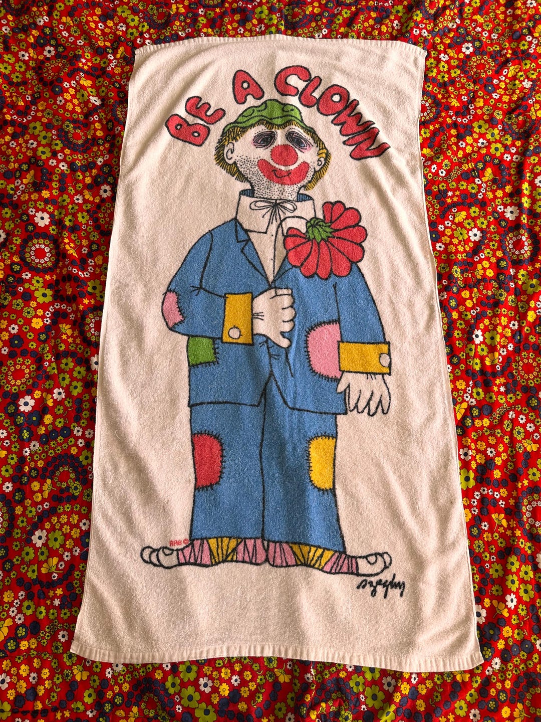 Vintage 80s Briggs Be A Clown Beach Swim Towel - Etsy