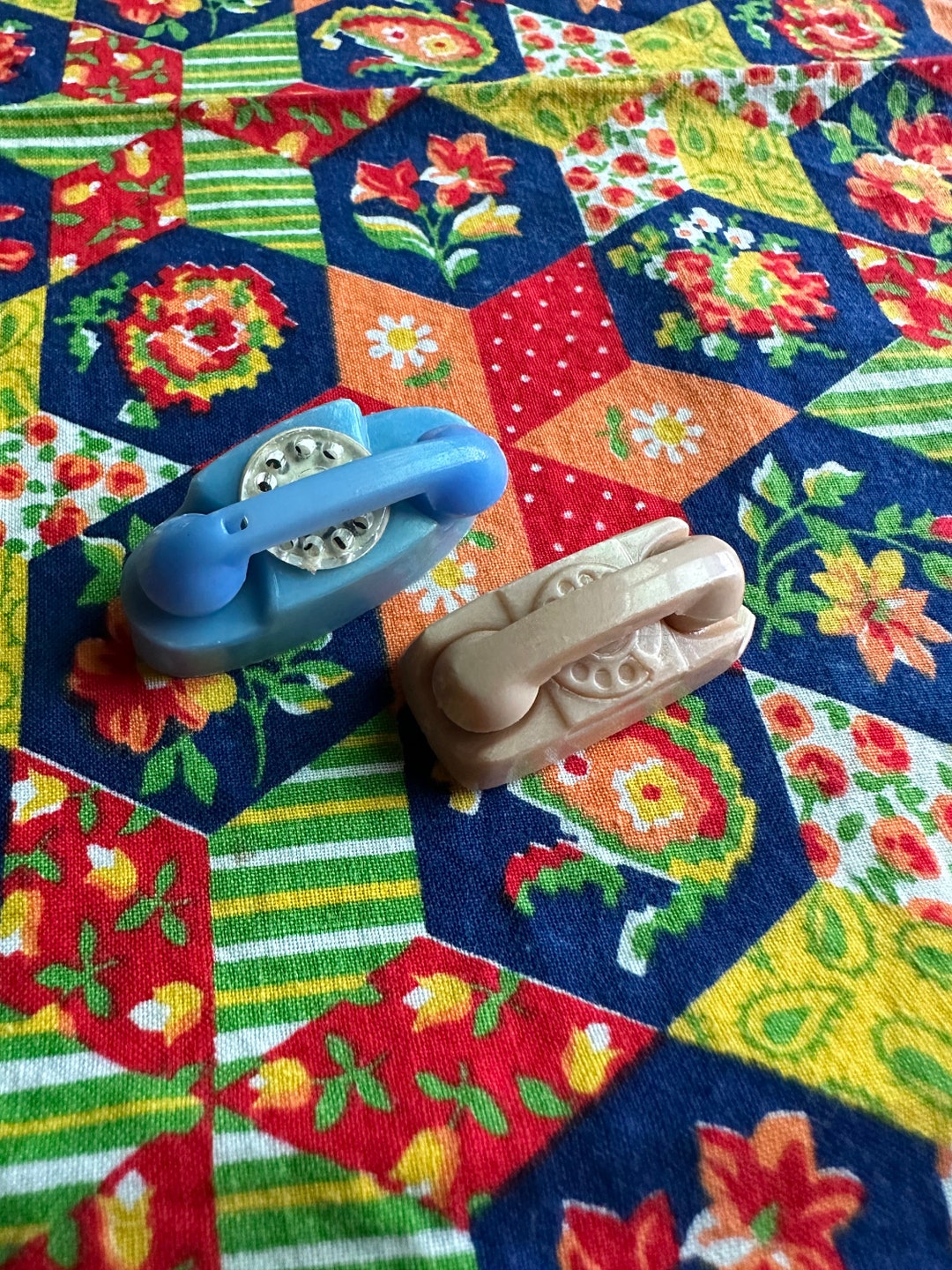 2 Vintage Plastic Miniature Princess Phones Blue Starlite Peach - Etsy