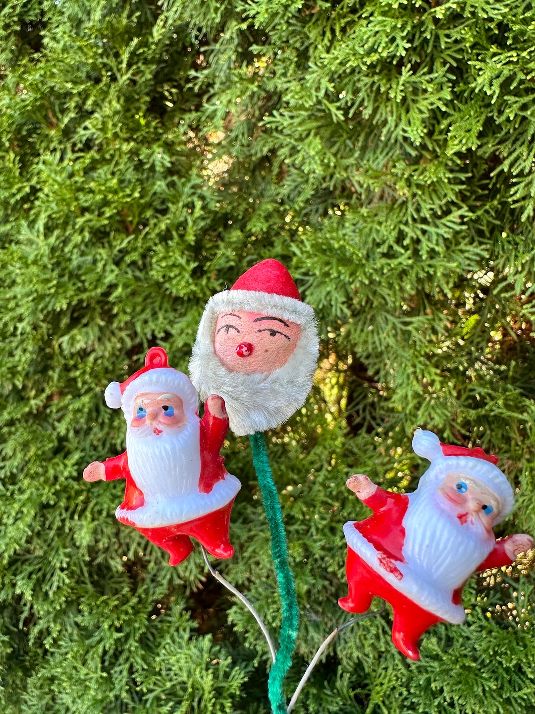 3 Vintage Santa Claus Christmas Picks Hong Kong - Etsy