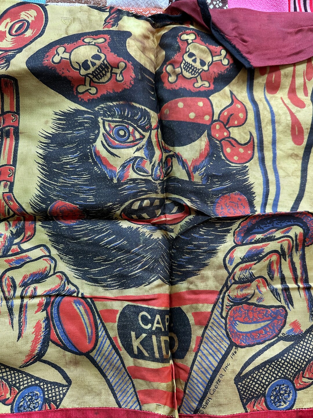 Kids Vintage Halloween 1965 Ben Cooper Fabric Capt. Kidd Pirate Costume ...