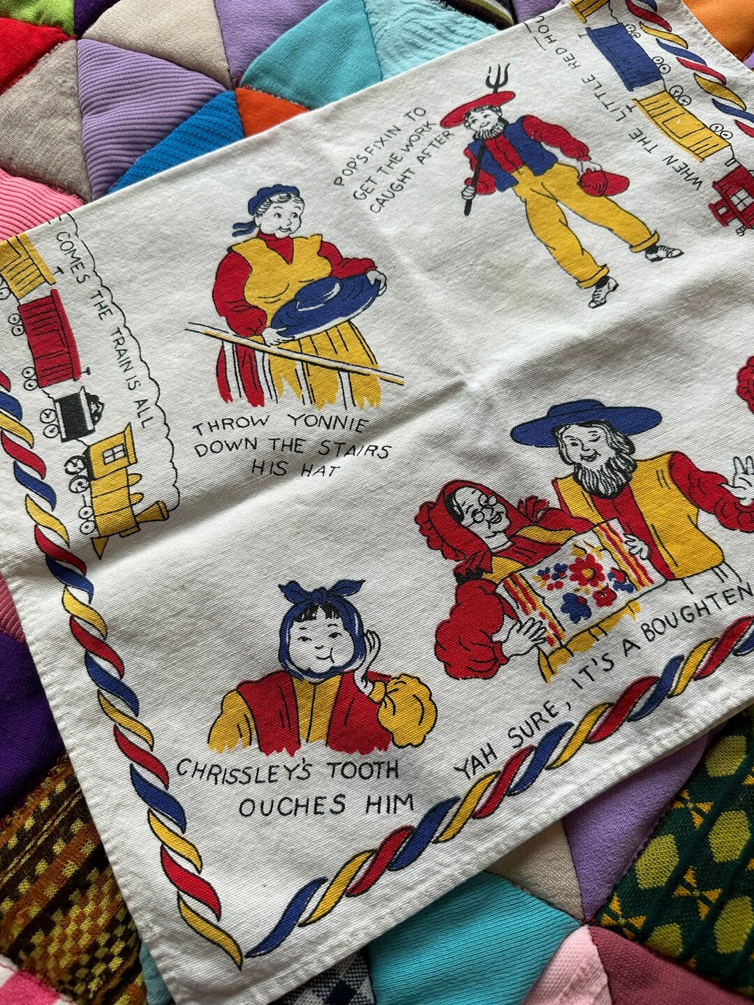 Vintage Cotton Pennsylvania Dutch Sayings Tea Towel - Etsy