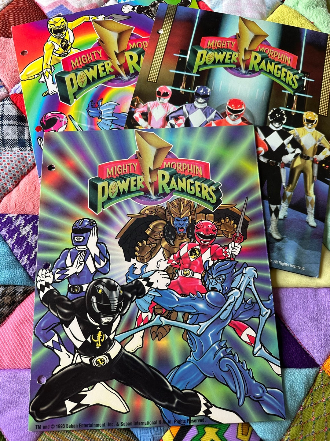 Lot/3 Vintage 90s Mighty Morphin Power Rangers 3 Hole Binder Folder - Etsy