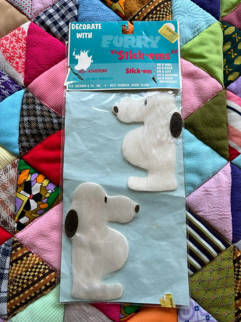 Vintage Snoopy Clone Furry stick-ems Fuzzy Stickers - Etsy