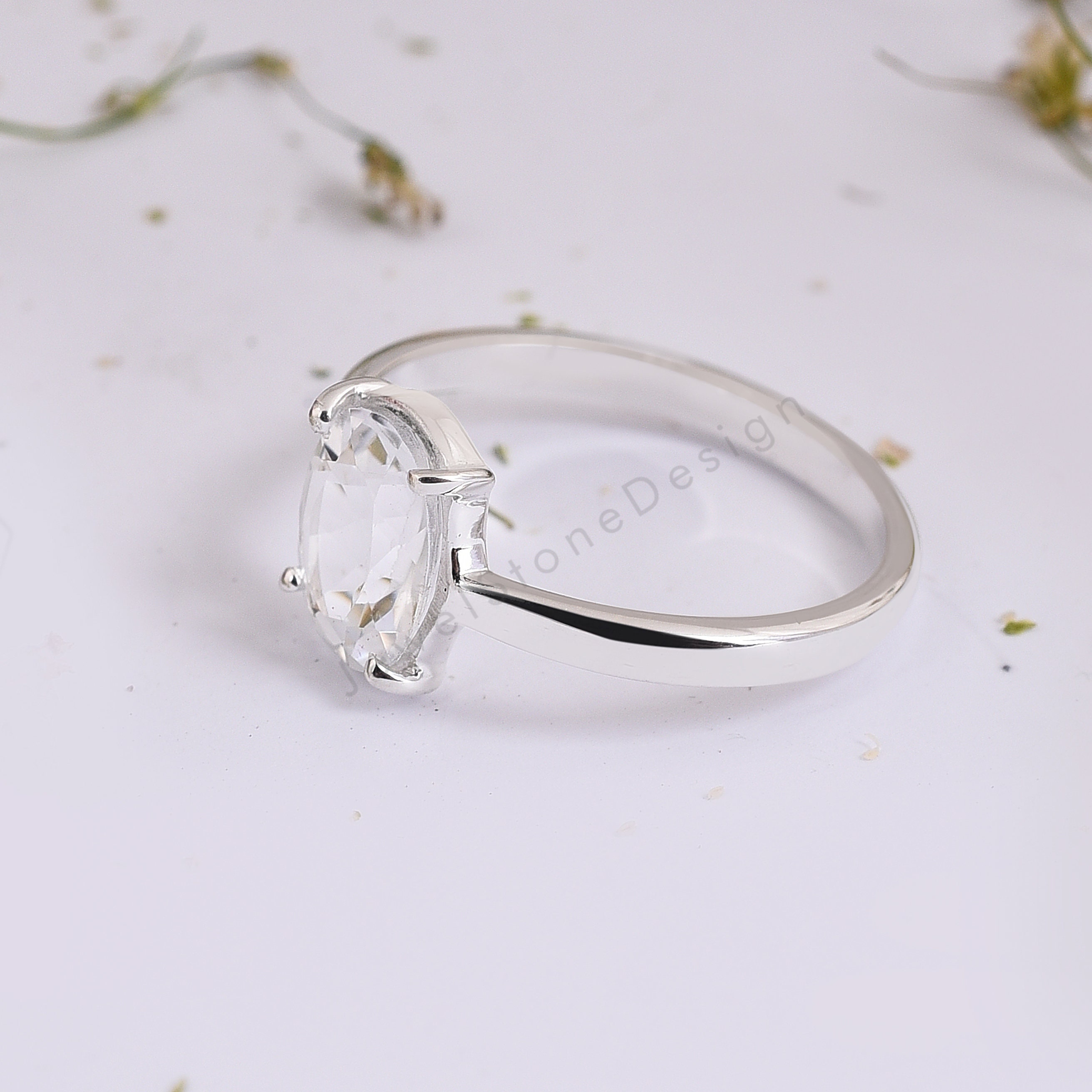 Silver Natural Petalite Gemstone Ring, Raw Petalite, Silver Ring ...