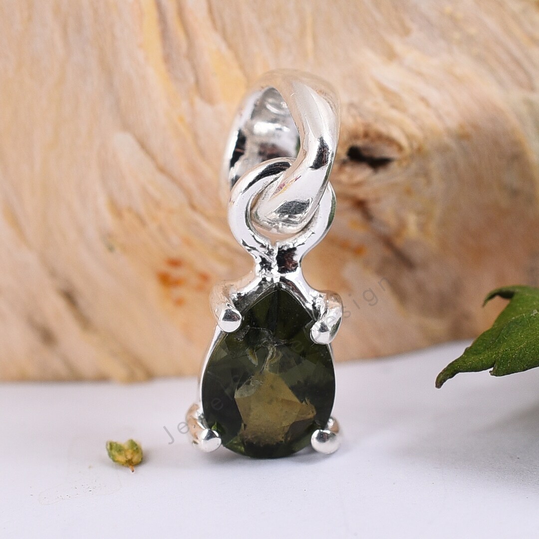 Extremly Rare Moldavite Cut Gemstone,925 Sterling Silver Pendant ...
