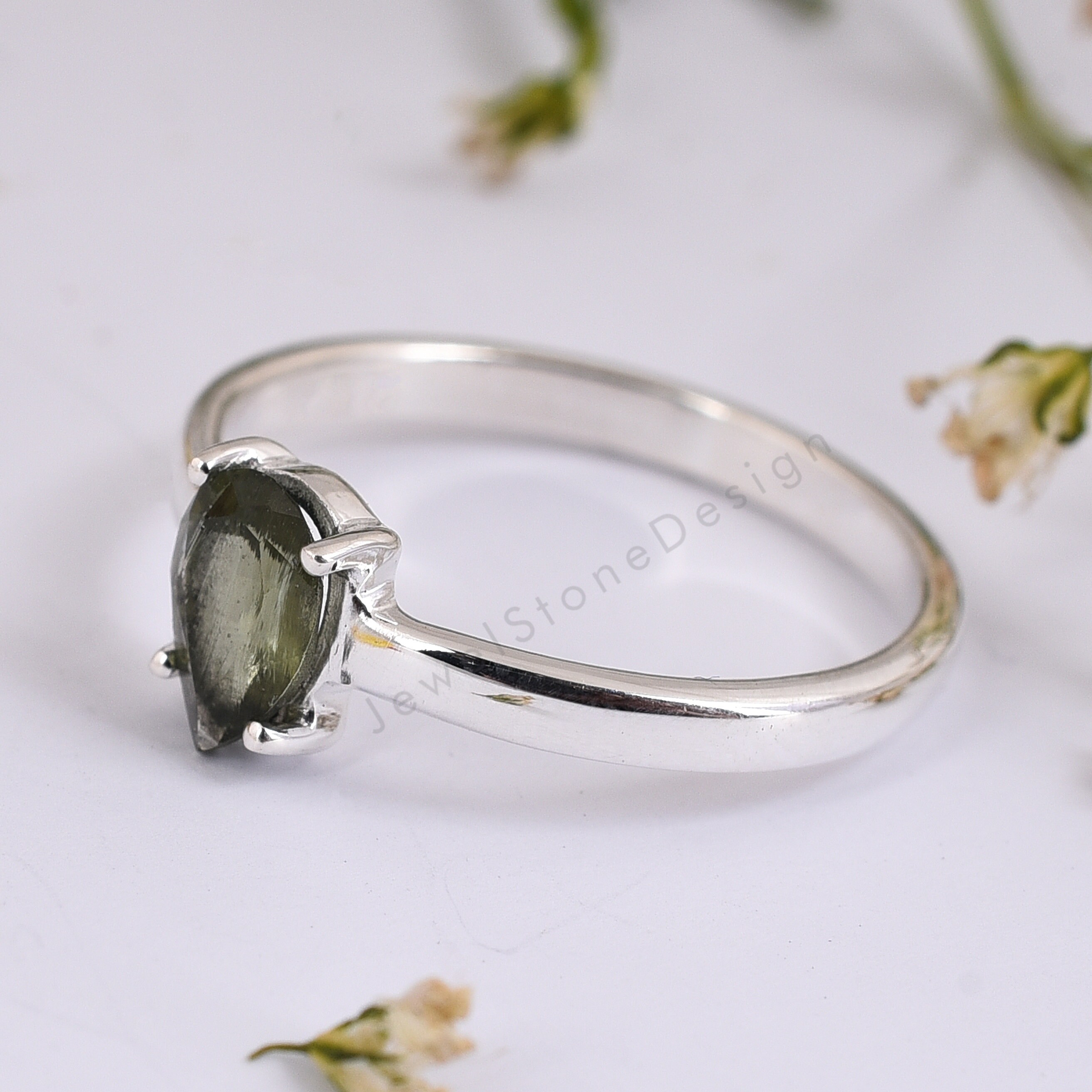 Powerful Natural Moldavite Stone raw Moldavite Silver Ring | Etsy