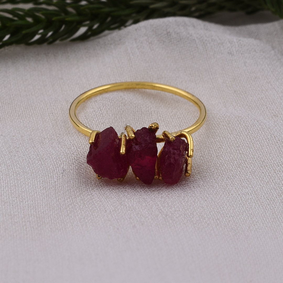 Beautiful Raw Ruby Ring, Raw Emerald Ring, Raw Morganite Ring, Raw ...