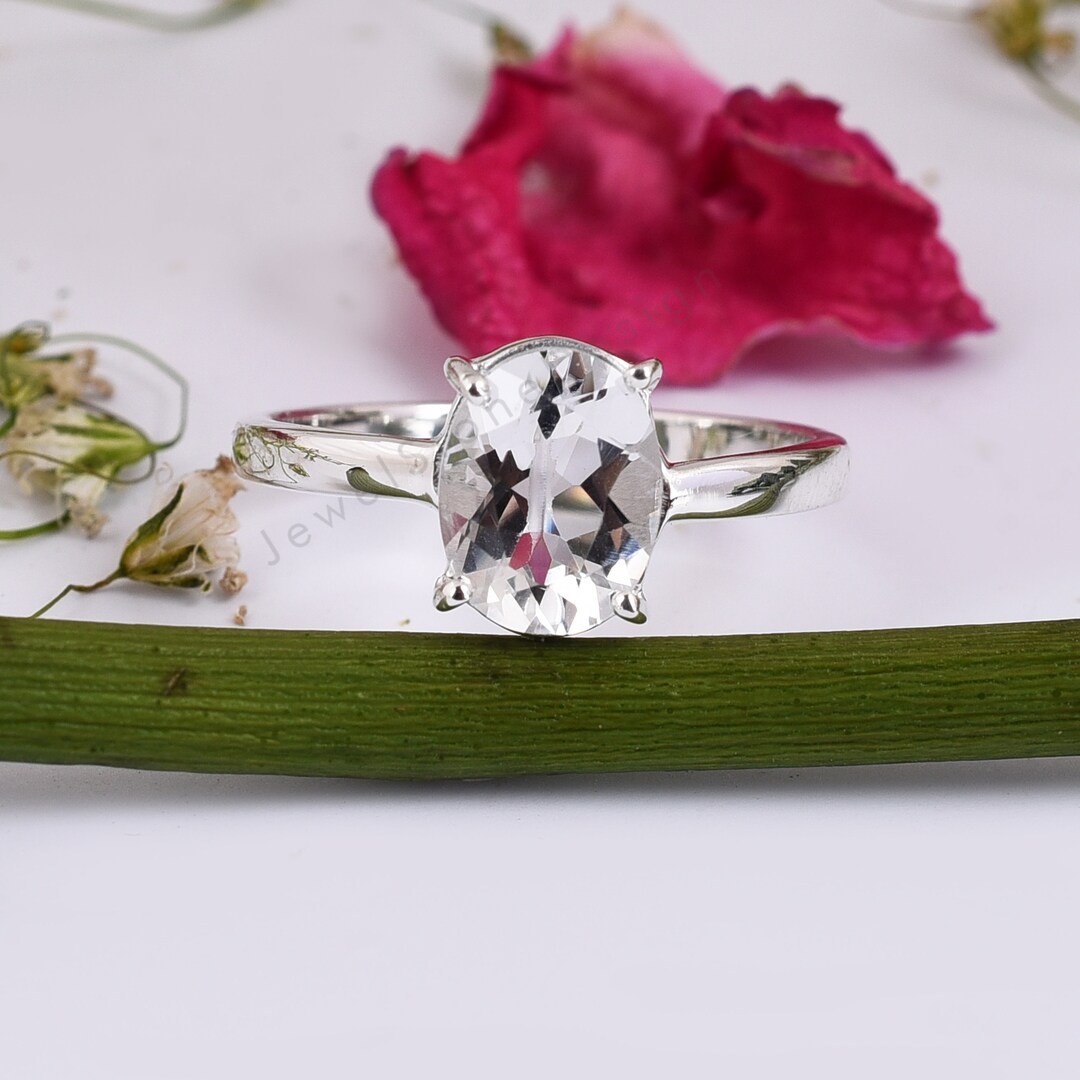 Silver Natural Petalite Gemstone Ring, Raw Petalite, Silver Ring ...