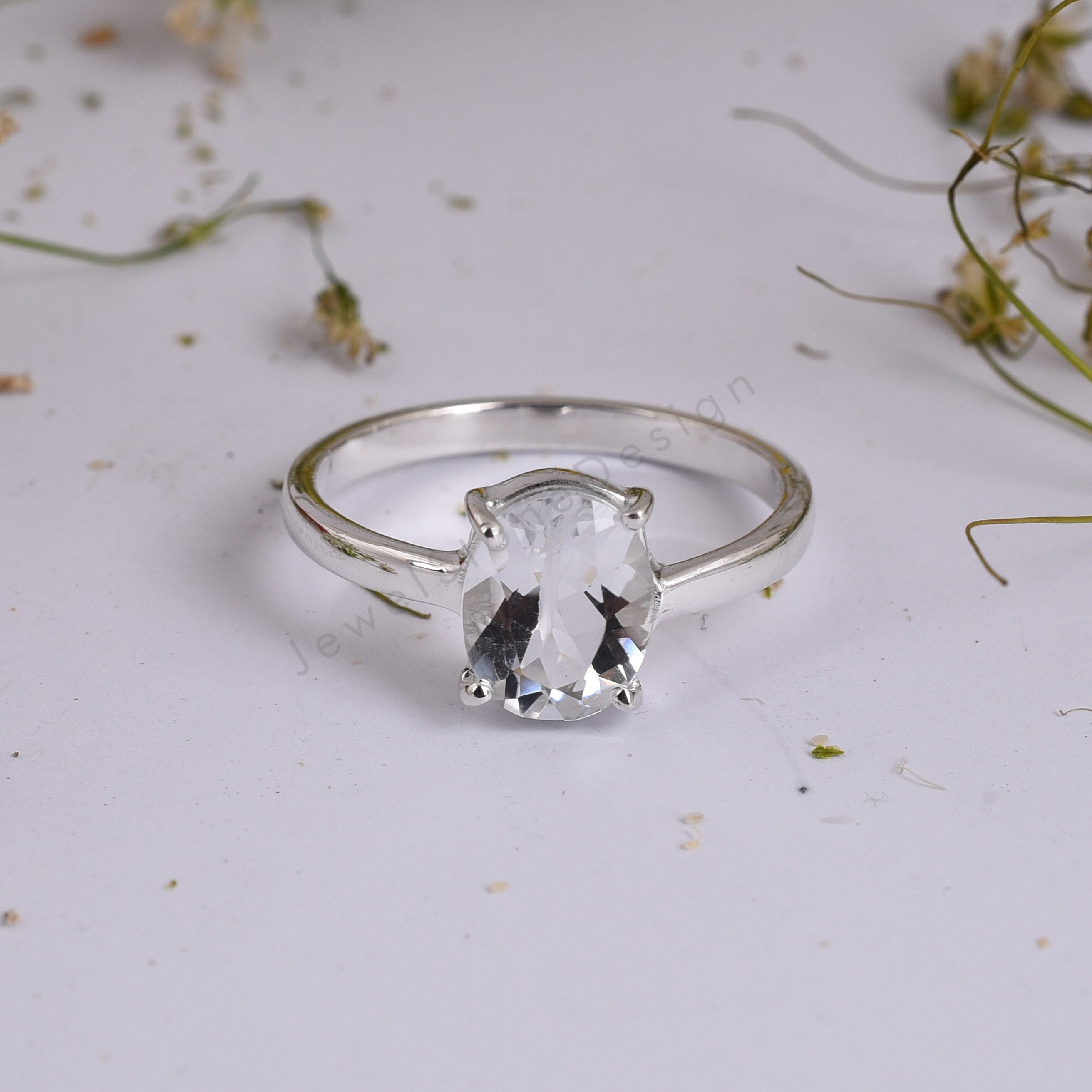 Silver Natural Petalite Gemstone Ring, Raw Petalite, Silver Ring ...